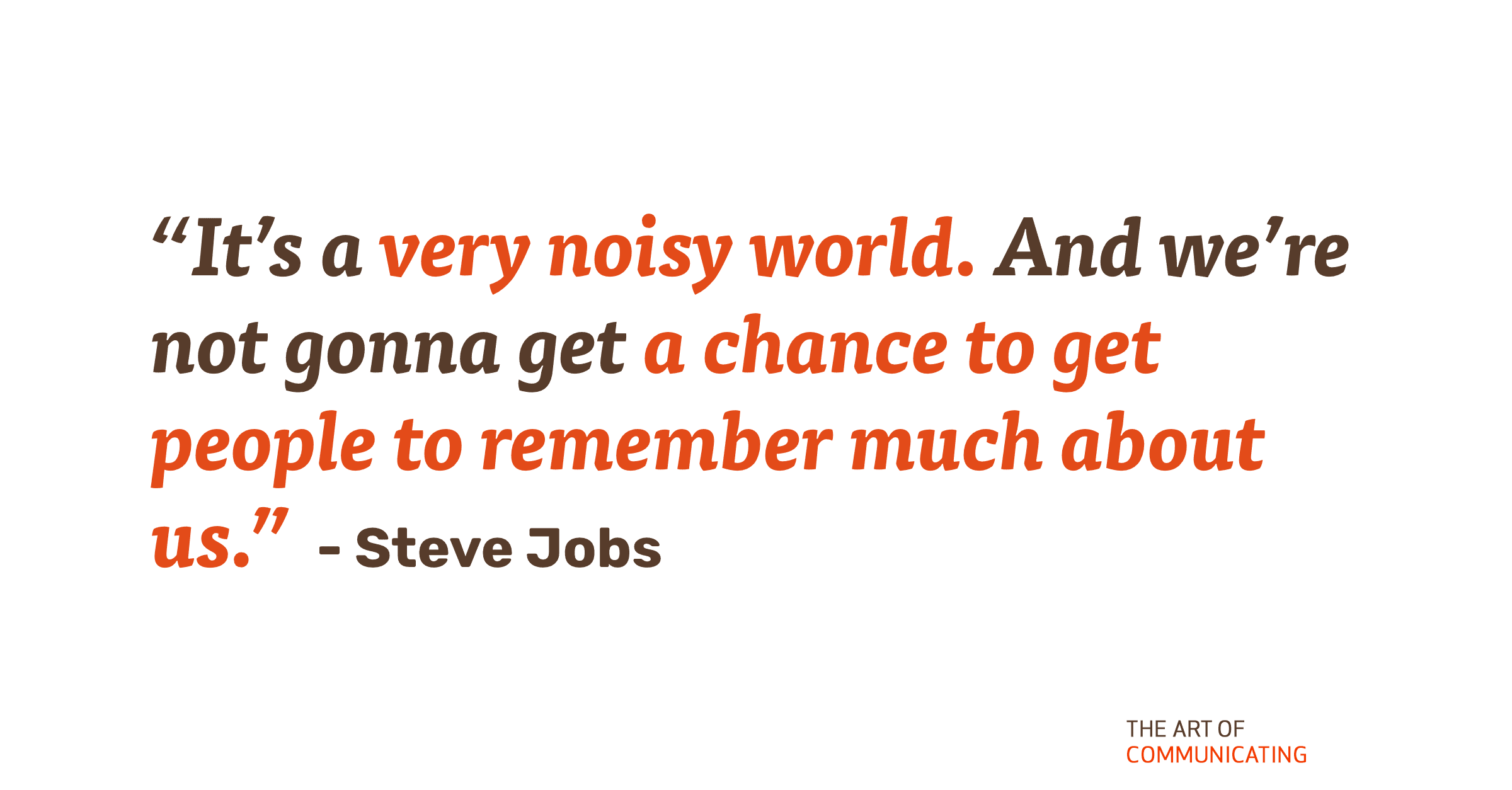 What we want to be known for - The Art of Communicating